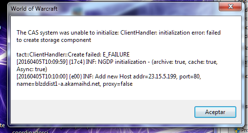 The CAS system was unable to initialize: ClientHandler:initialization ...