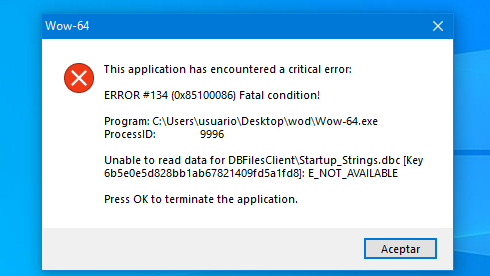 Error #134 al iniciar el juego - Archivo del Foro - Firestorm